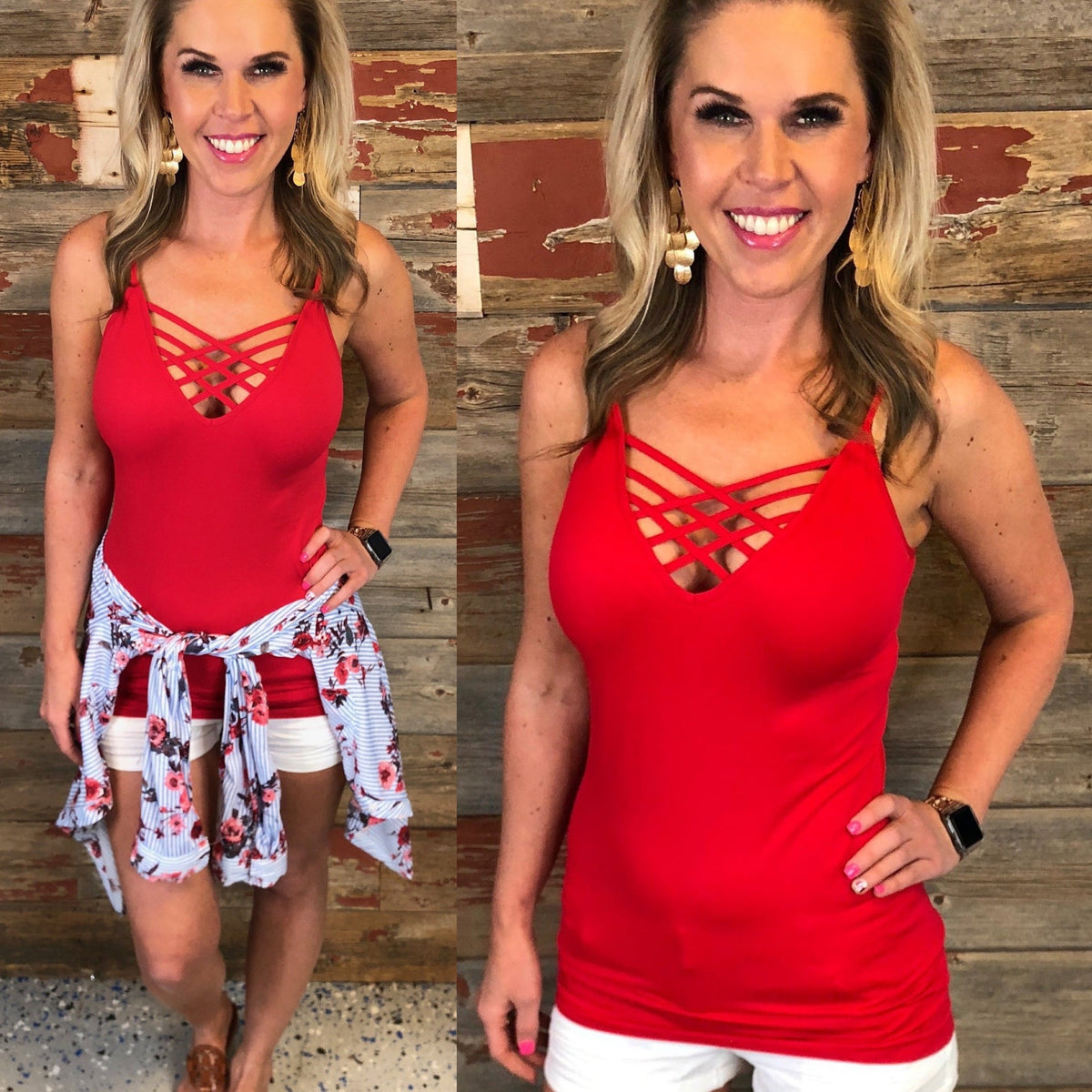 Long Caged Cami: Red – privityboutique