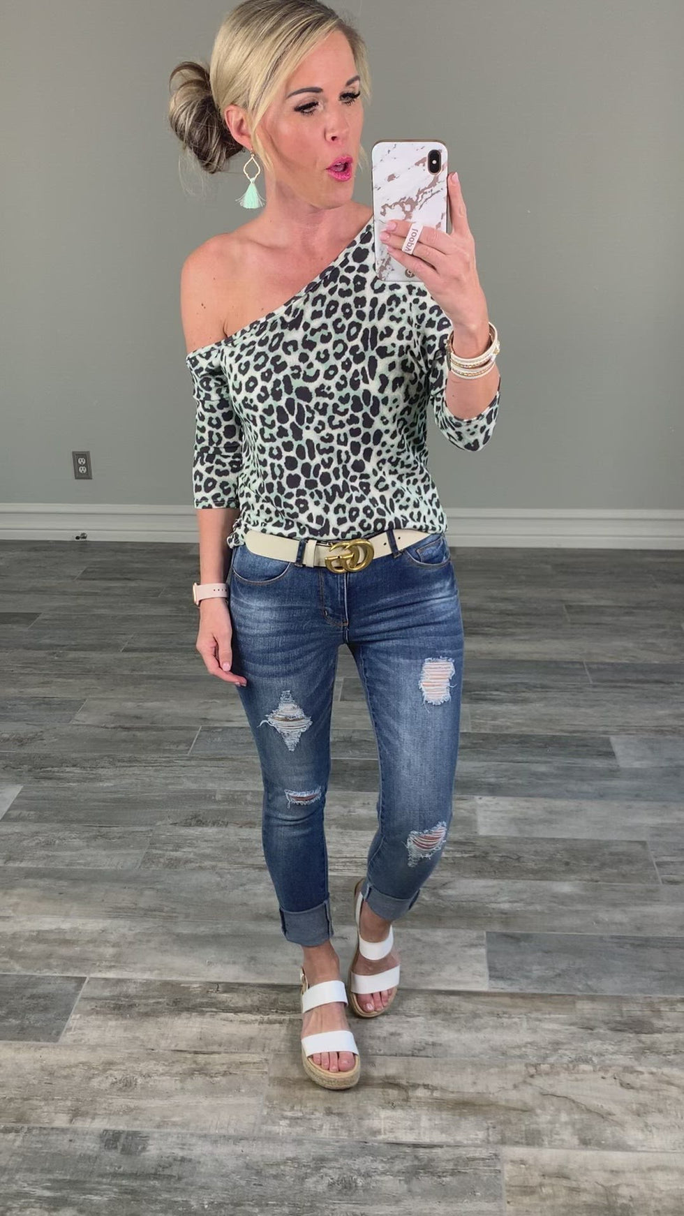 Leopard Cold Shoulder Top – privityboutique